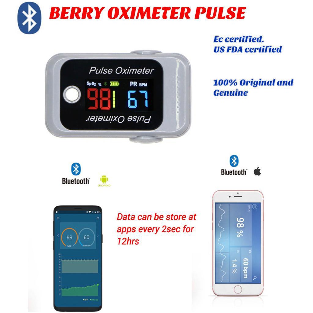 (FREE BATTERY) Fingertip Pulse Oximeter BM1000 (CE&FDA Approved) with ...