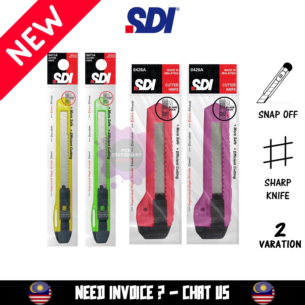 SDI Cutter Knife 9mm/18mm / Student Knife / Pisau Pemotong Utility ...