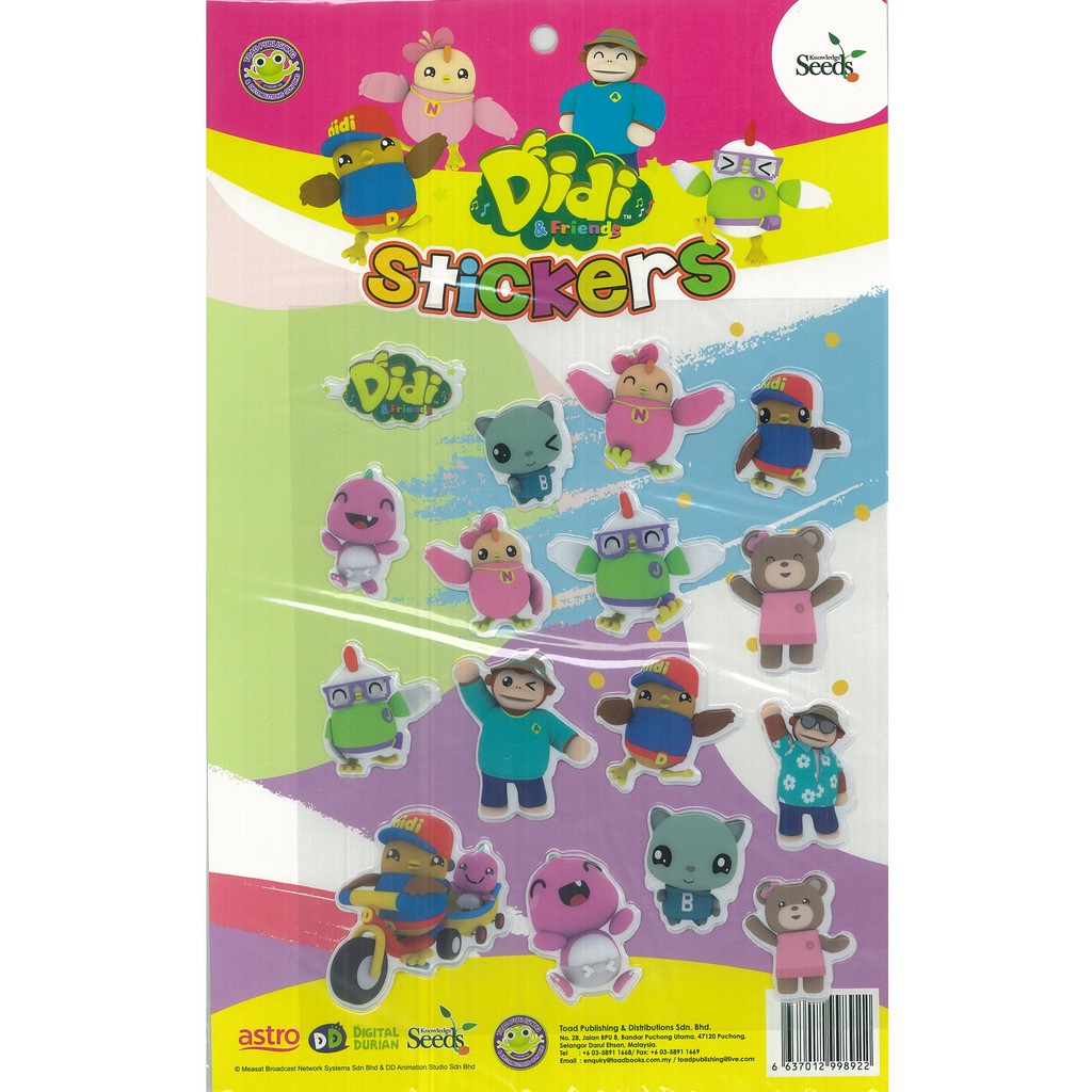 Toad Books Didi & Friends Stickers Card | Shopee Malaysia
