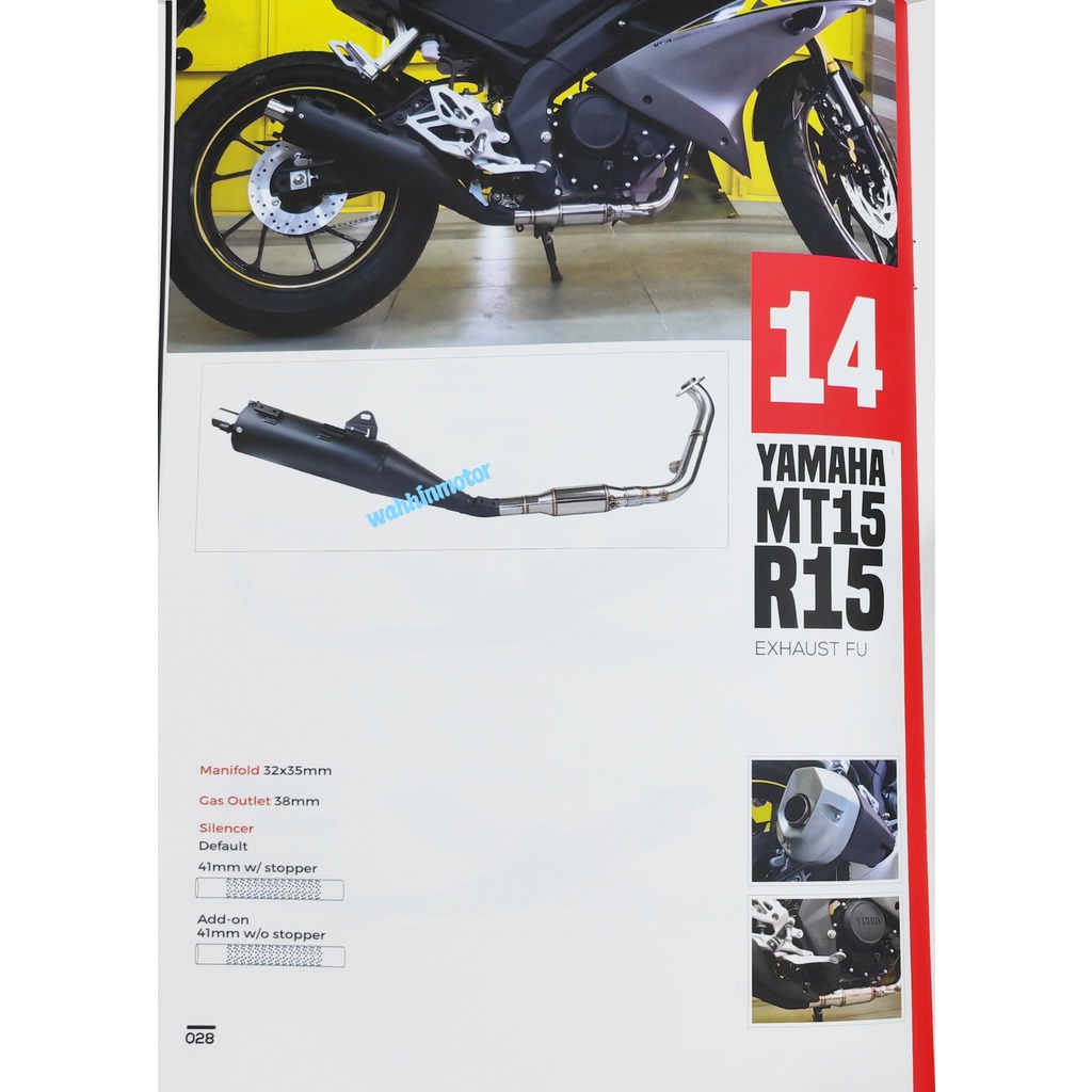 [ CJ IPOH ] YAMAHA MT15 R15 RACING EXHAUST FU 32MM X 35MM MANIFOLD ...