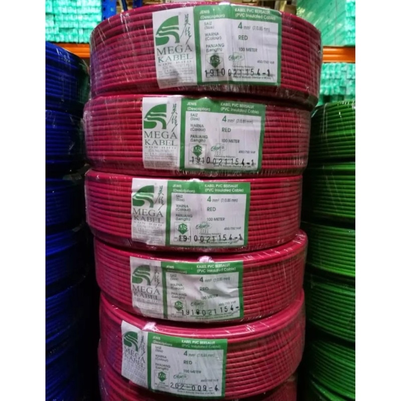 🔥READY STOCK🔥MEGA KABEL 4MM Insulated PVC 100% Pure Copper Cable (SIRIM APPROVE) | Shopee Malaysia
