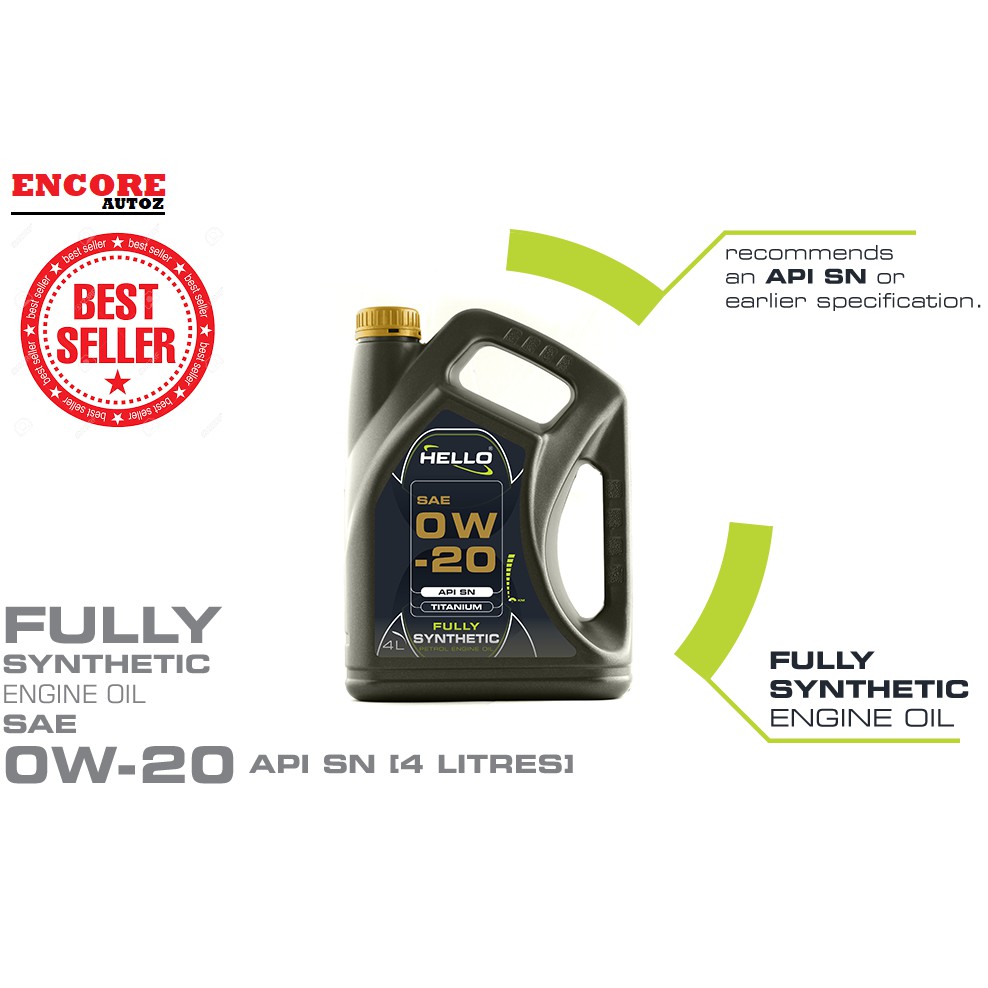 HELLO ENGINE OIL FULLY 0W/20 - 4L | Shopee Malaysia