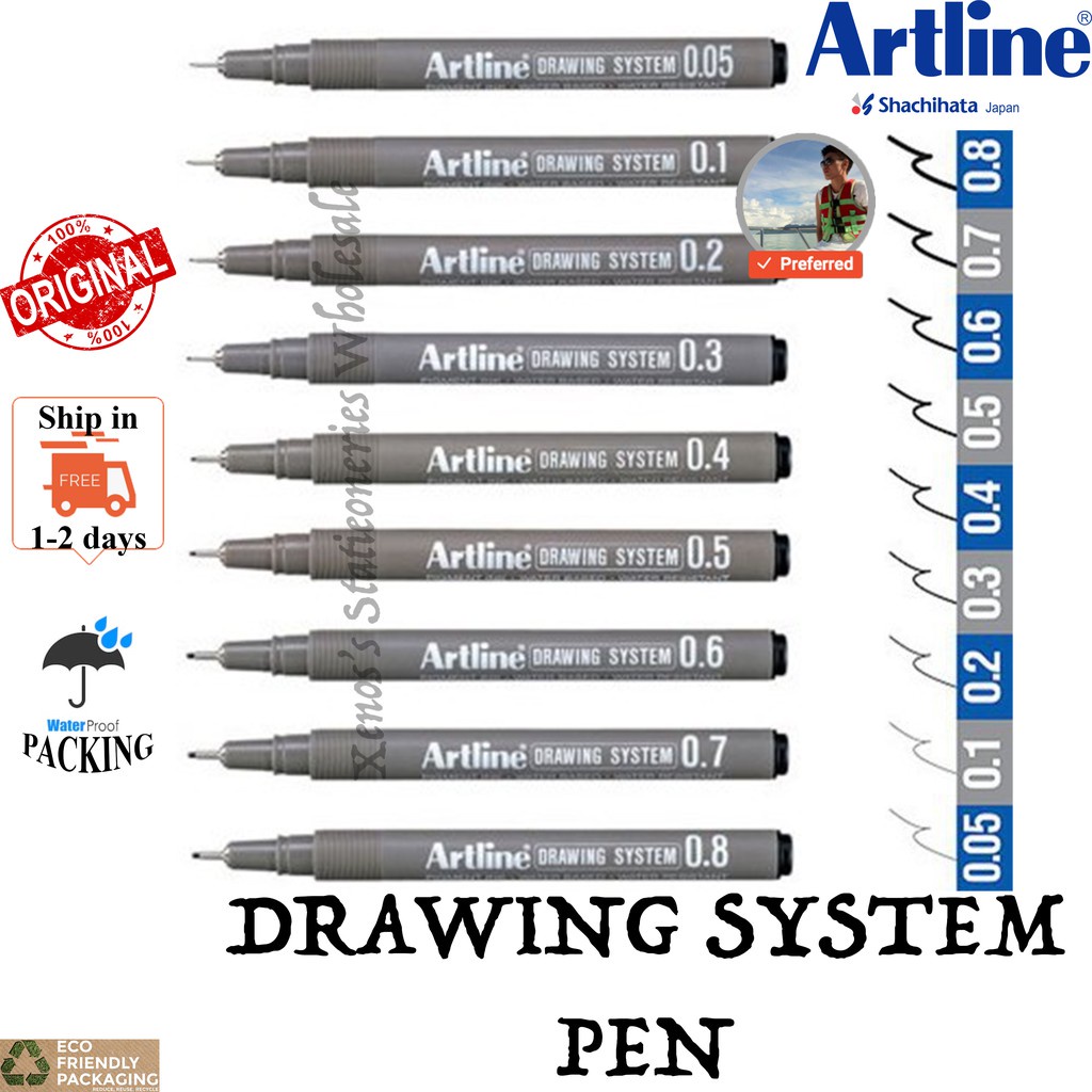 ARTLINE DRAWING SYSTEM PEN GRAPHIC DESIGN, ILLUSTRATION, DOCUMENT PEN ...
