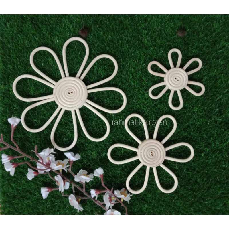 Rattan flower decoration set for room walls/mini flower rattan set ...