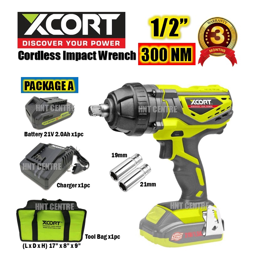 XCORT 21V CORDLESS IMPACT WRENCH 1/2" WITH MAX TORQUE 300NM XDC21-310D | Shopee Malaysia