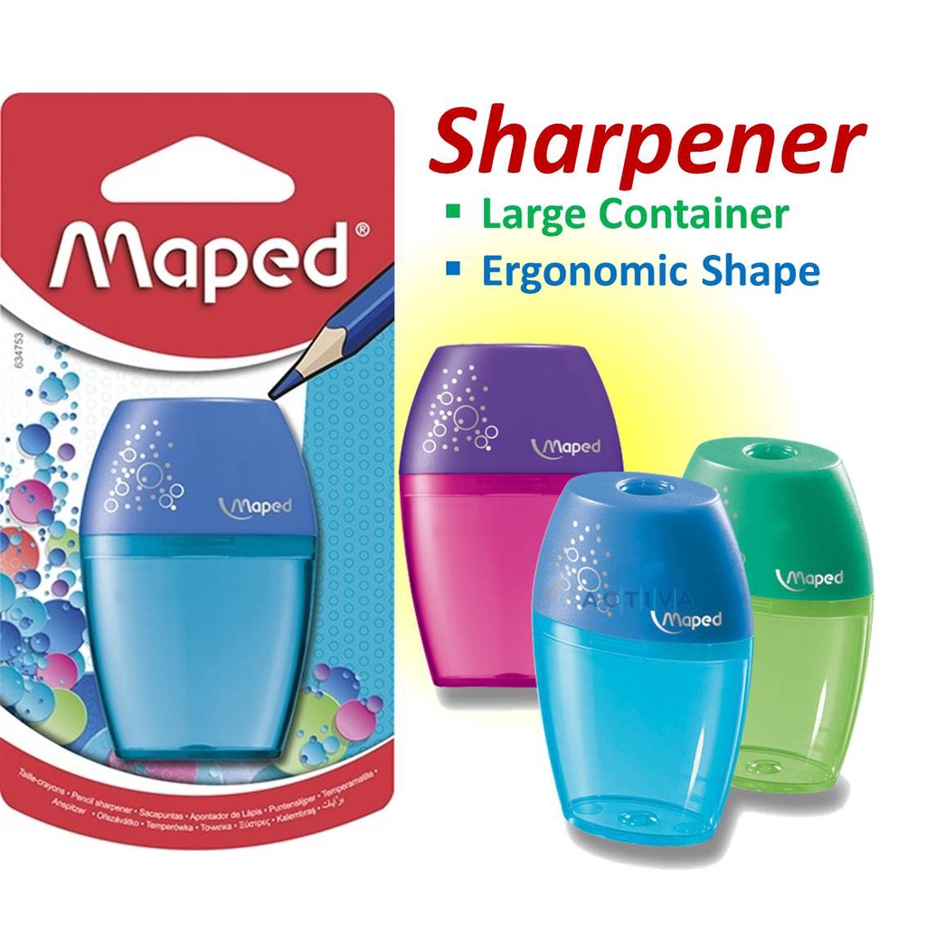 MAPED Sharpener Container Shaker / Pulse One Hole Pencil Sharpener with ...