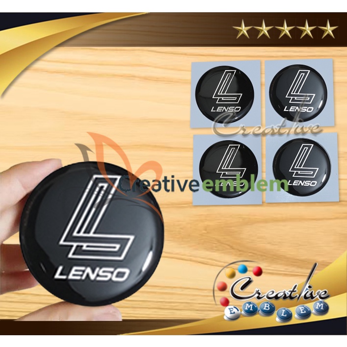 Sticker Embossed Lid Hubcap Rim LENSO 4pcs | Shopee Malaysia
