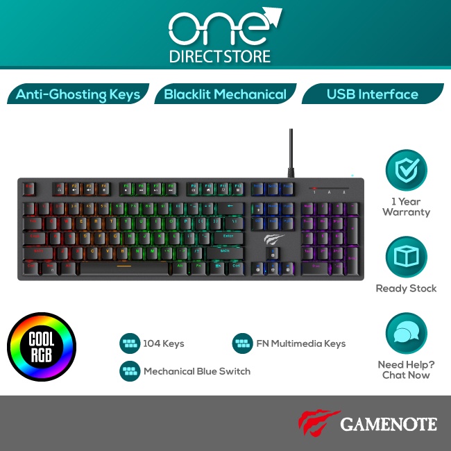 GAMENOTE KB858L USB RGB Backlit Mechanical Gaming Keyboard | Shopee ...