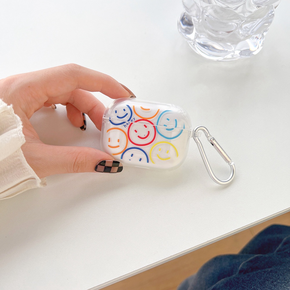 Cute Clear Case for AirPods Cartoon Soft With Buckle TPU Protective ...