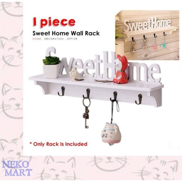 Rak Letak Kunci Dinding / 1pcs Sweet Home Decor Wall Key Shelf Rack ...