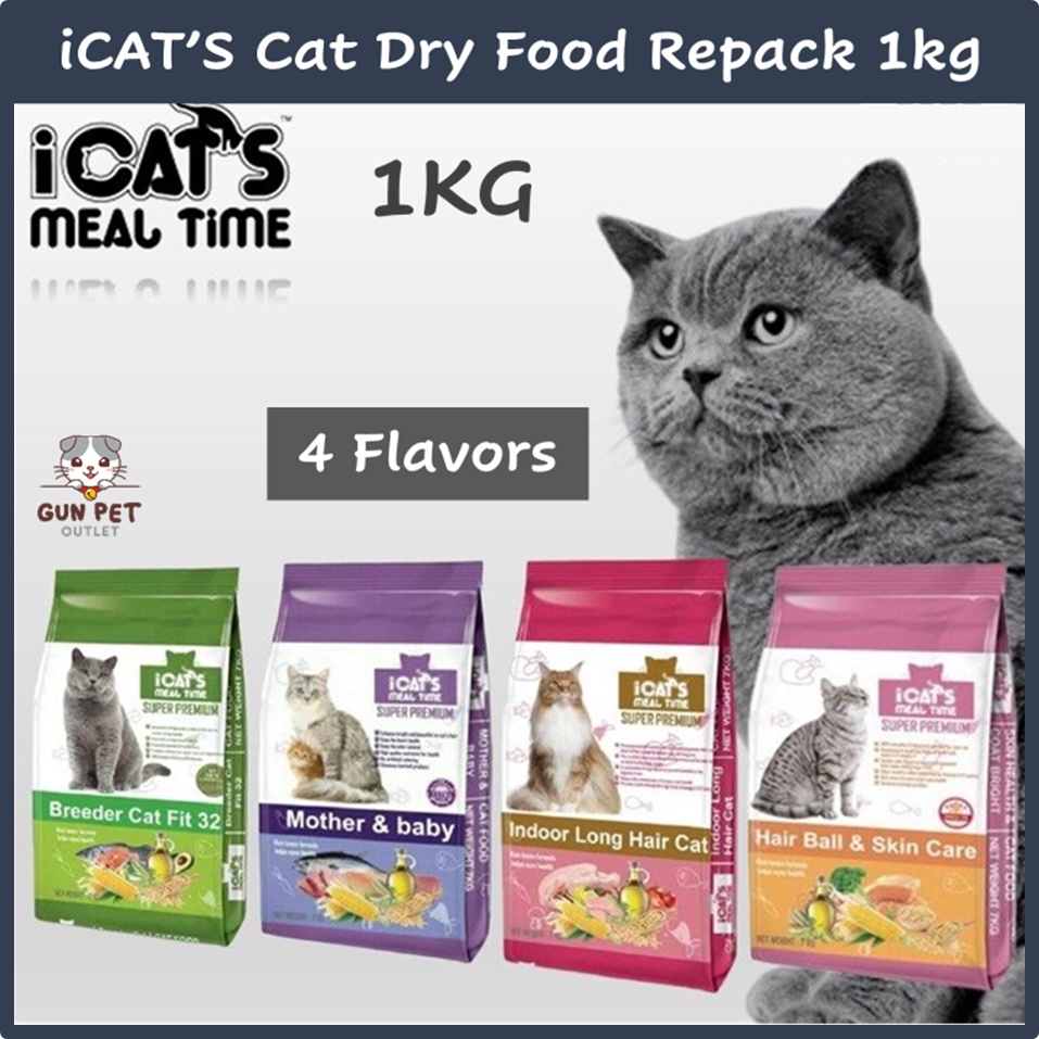 GUN PET iCats Meal Time Cat Dry Food Repack Icat 1kg iCat's Cat Food i ...