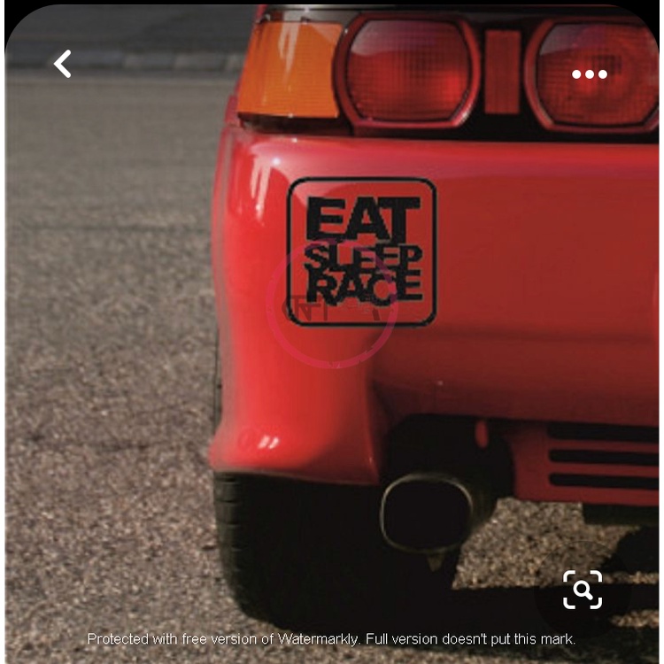 CFS336 Eat Sleep Race JDM Stiker Sticker Vinyl Decal Stripes Cermin ...