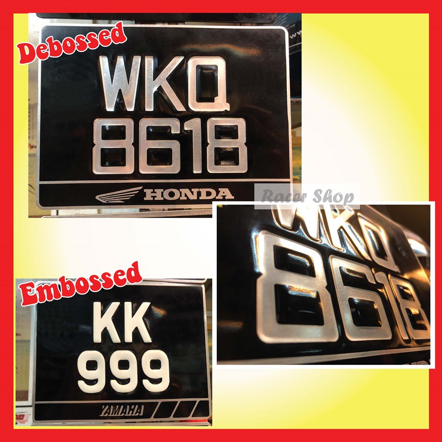 Number Plate Motor Debossed & Embossed, Besi, Ketuk | Shopee Malaysia