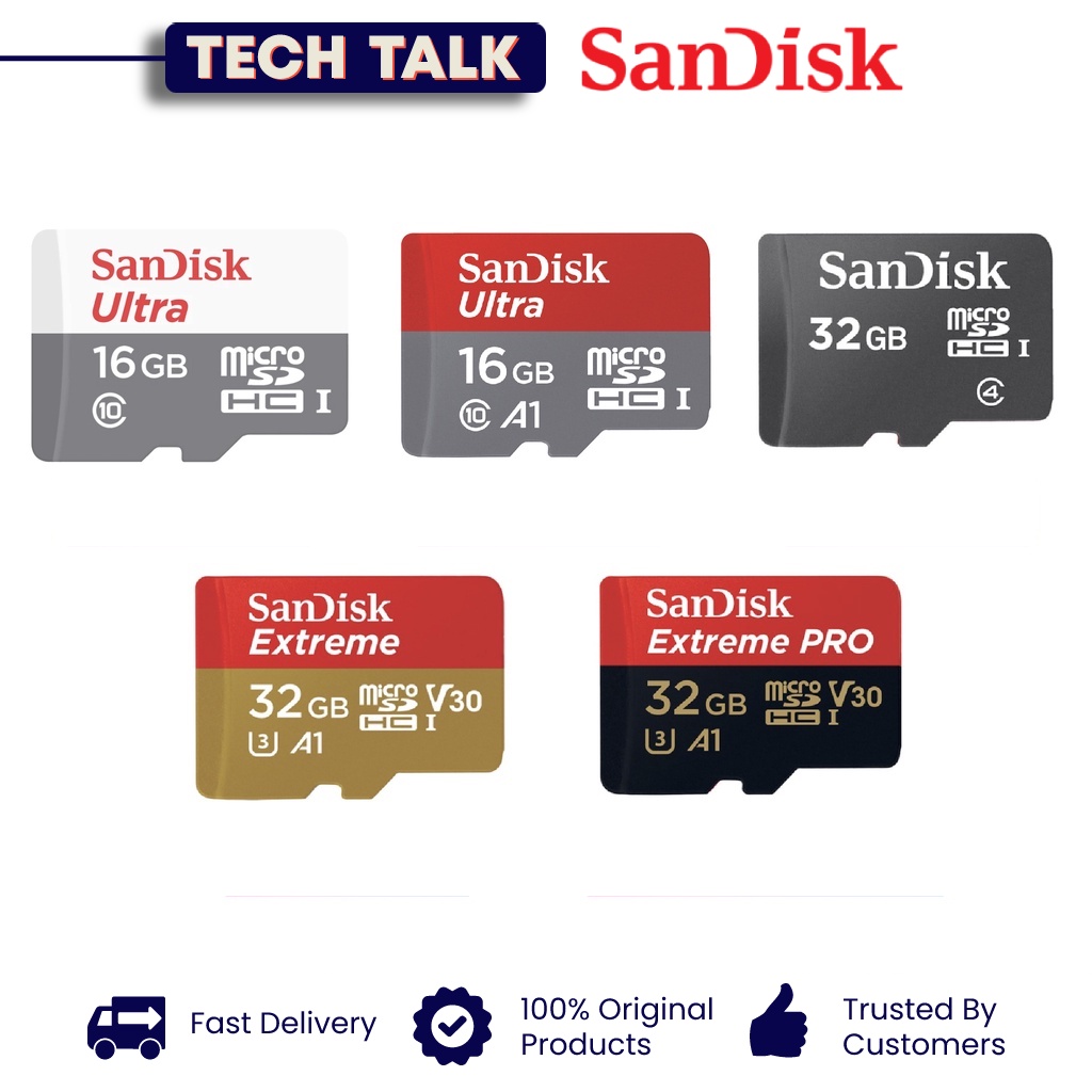 SanDisk Ultra Micro SD Class 10 16GB / 32GB / 64GB/128GB 80MB/S Memory Card For CCTV / IP Camera ...