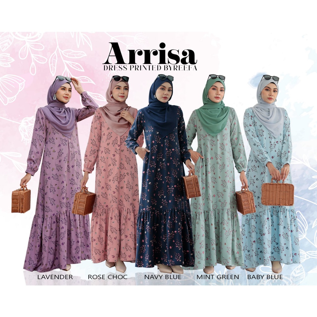 Dress Arrisa ByReefa | Lavender | Rose Choc | Navy Blue | Mint Green ...