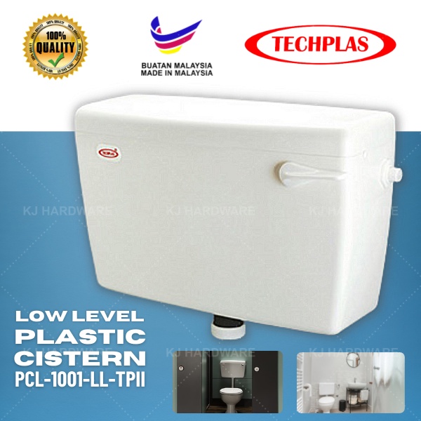 "Techplas" Toilet Plastic Cistern Elegan L/L PVC 3 gal 1001 White ...