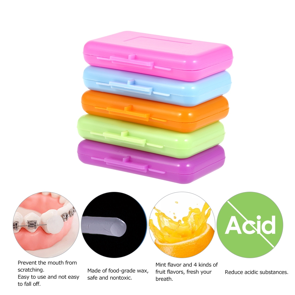 5pcs Dental Orthodontic Relief Wax Brace Gum Irritation Relief Wax Oral ...