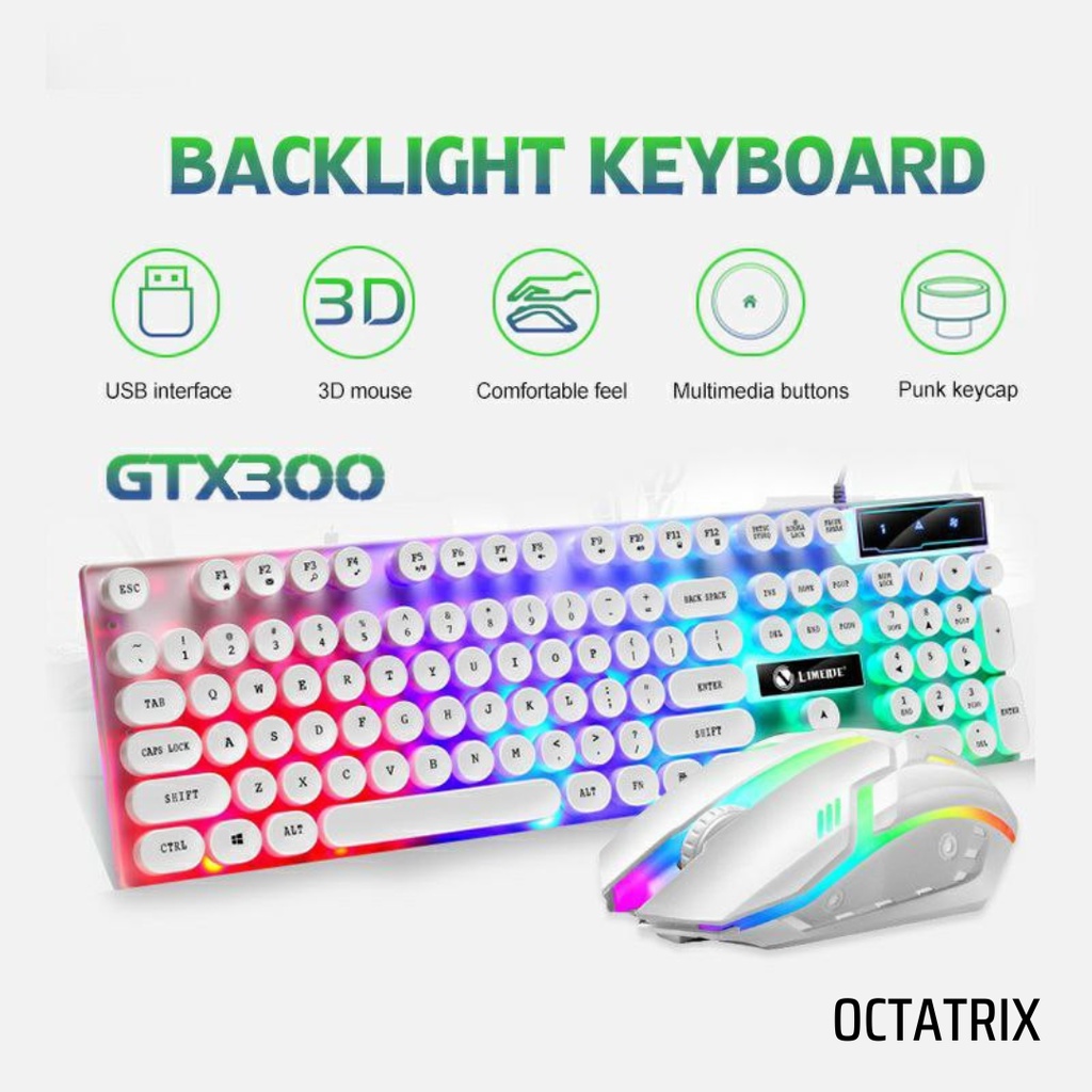 (Gaming Set PACK) RGB Round Mechanical Keyboard Set With Gaming Mouse ...