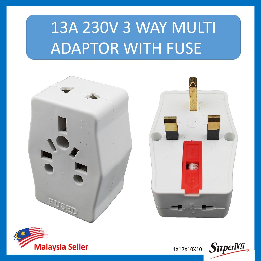 Multi 3 Way 13A Multi Universal Socket Adaptor | Shopee Malaysia