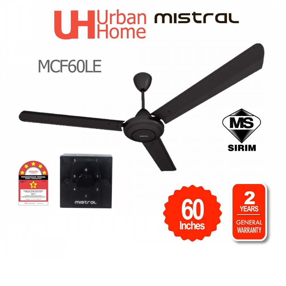 Panasonic/Mistral 3 Blades 5 Speed Ceiling Fan (60" / 56") F-M15A0 / F ...