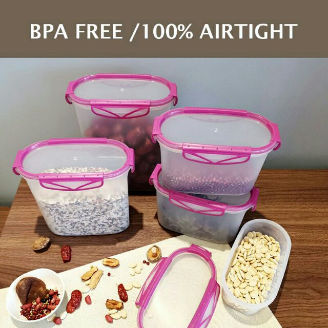 SET (3PCS) AIRTIGHT CONTAINER FOOD DISPENSERS (BEKAS MAKANAN/TUPPERWARE ...