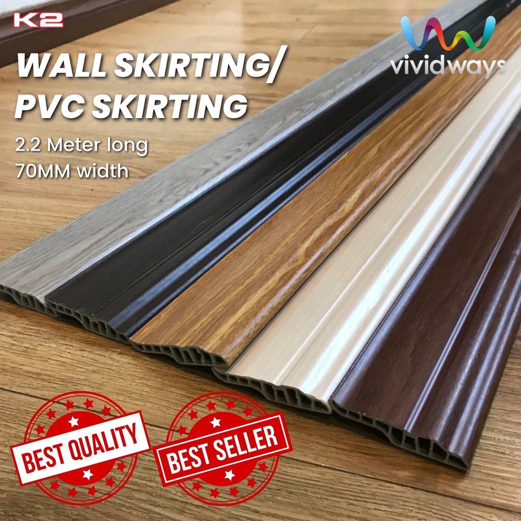 K2 VIVIDWAYS WALL SKIRTING/WAINSCOATING/PVC SKIRTING 2.2 METRE LONG ...