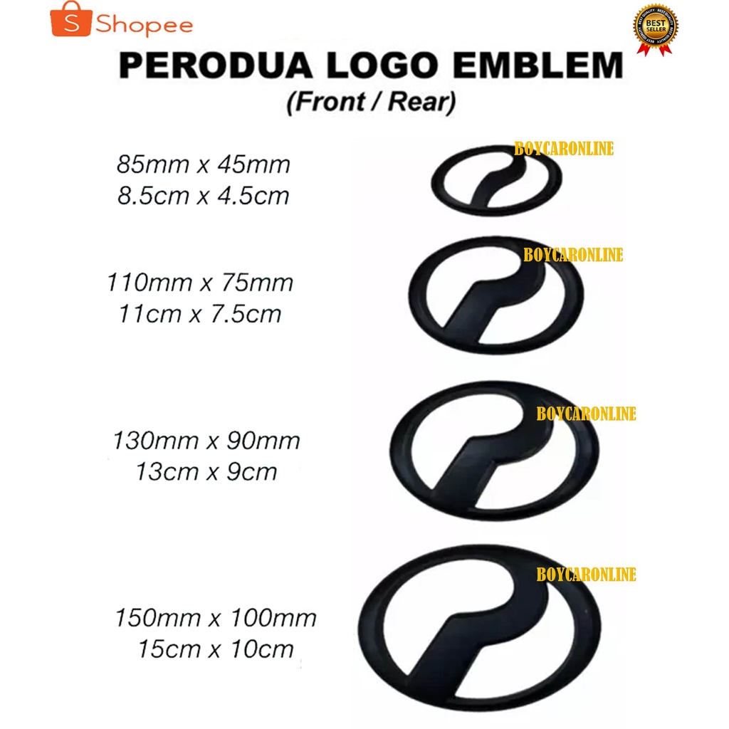 Perodua Logo/Lambang Emblem Matte Black / Logo Hitam MyviLagi Best/Alza ...