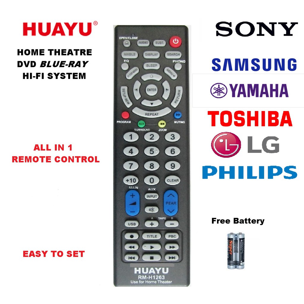 HOME THEATER DVD BLUE RAY ALL IN 1 UNIVERSAL REMOTE CONTROL HUAYU (RM-H1263) | Shopee Malaysia