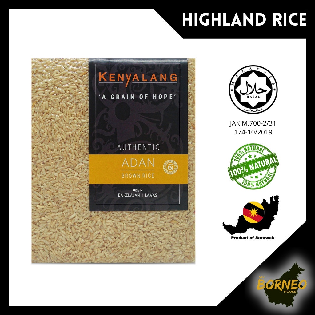 [READY STOCK] 1kg Adan Brown Sarawak Rice / Beras Perang Adan / Adan ...