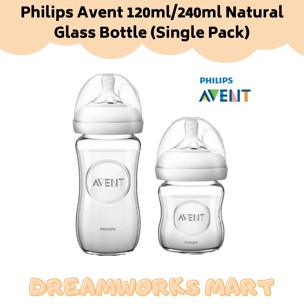 Philips Avent 120ml/240ml Natural Glass Bottle (Single Pack) | Shopee Malaysia
