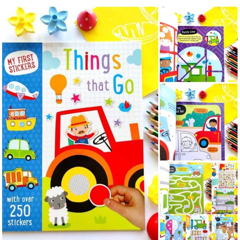 THINGS THAT GO ACTIVITY STICKER BOOK FOR KIDS. CHILDREN ACTIVITY BOOK ...