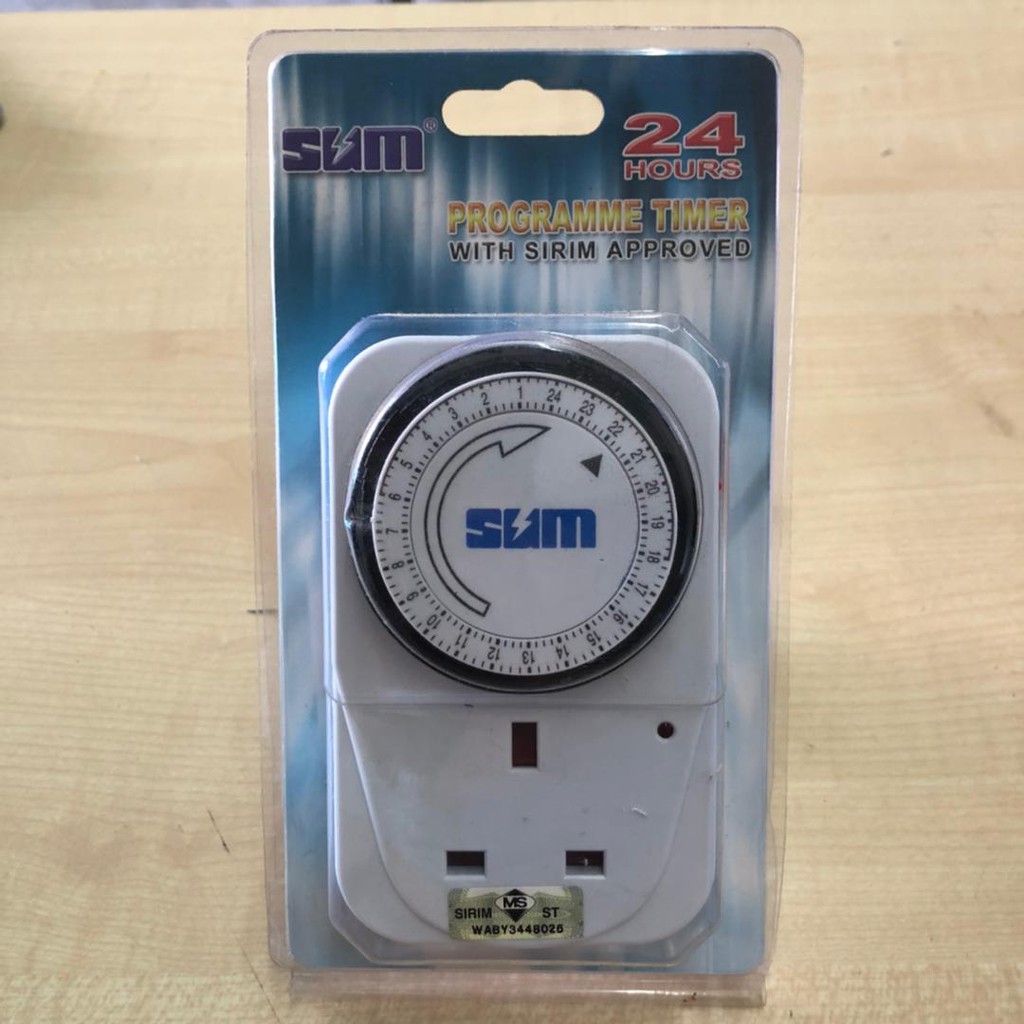 SUM 24Hours Analog 3pin Plug Programme Timer (SIRIM APPROVED) | Shopee ...