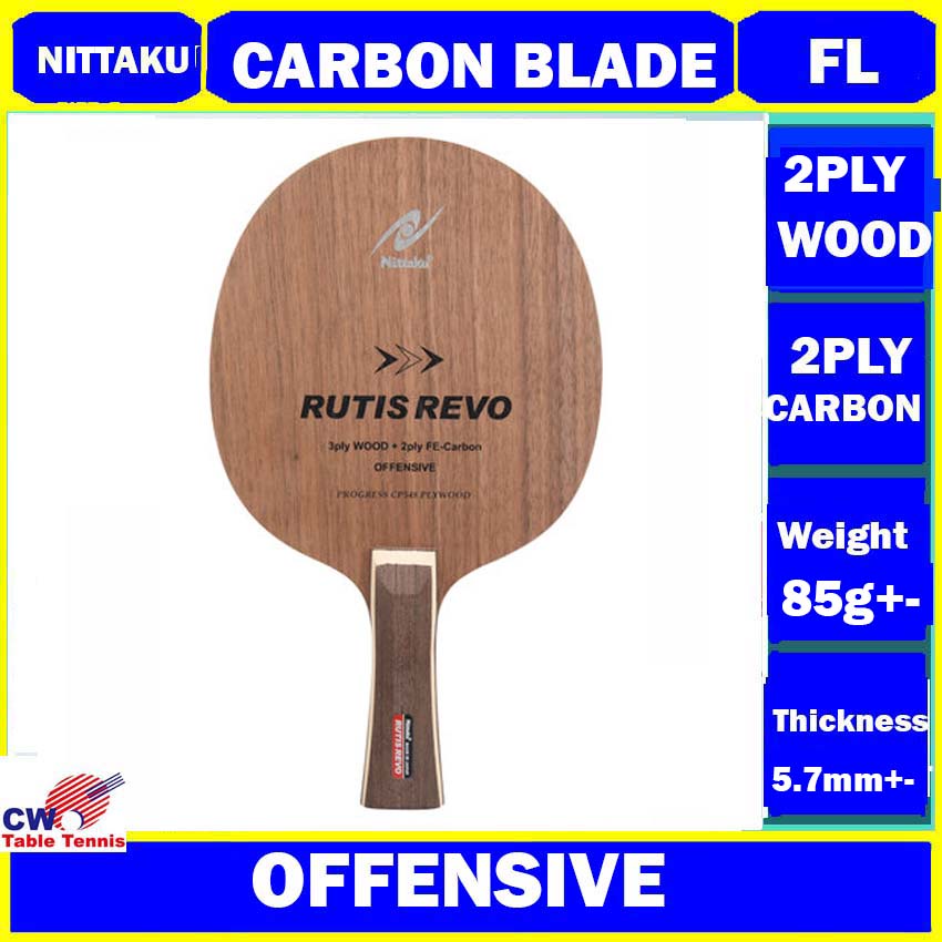 Nittaku Rutis Revo carbon Blade Table tennis Bats Ping Pong kayu Table ...