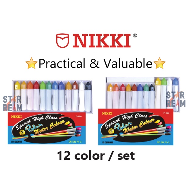 Super Valuable Nikki Watercolor 12 Colors /Set Warna Air 12 Warna ...