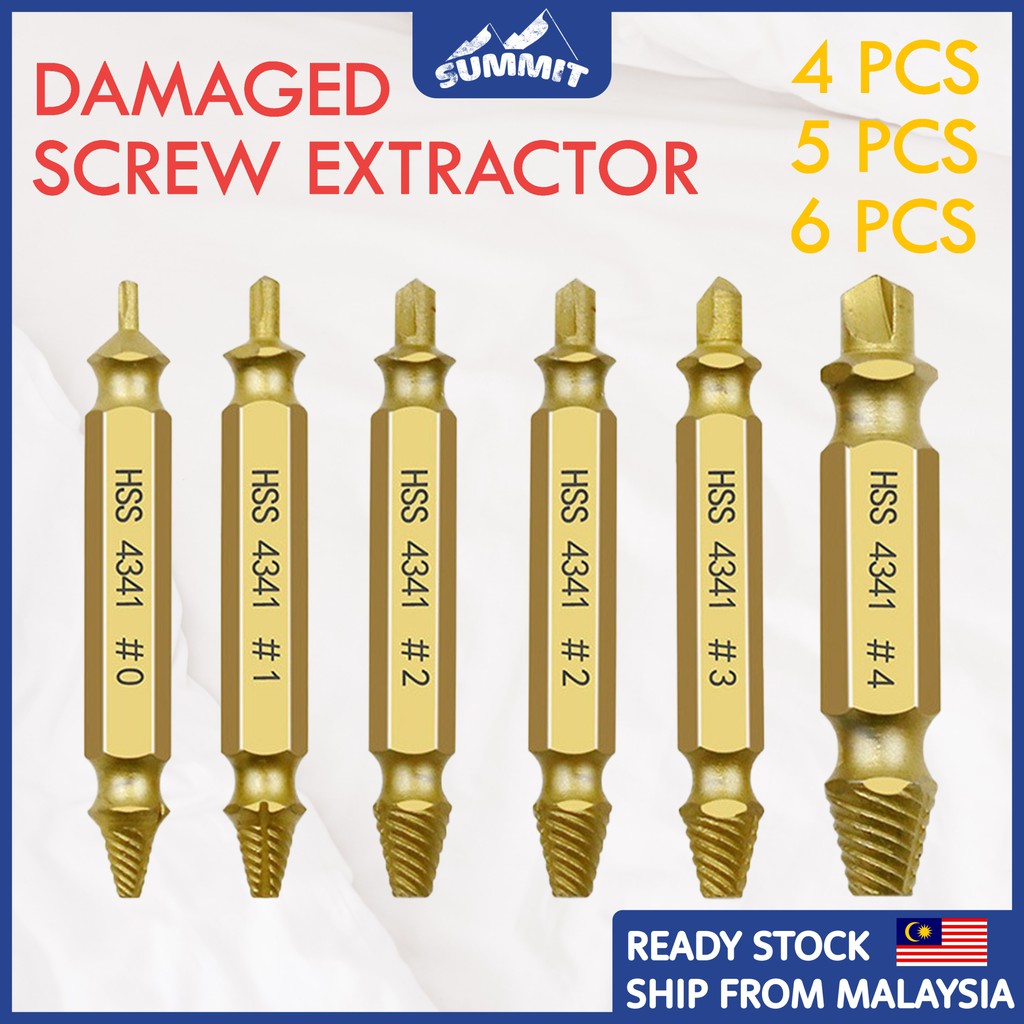 Summit Hardware Damaged Screw Extractor Drill Bit Screw Remover Set ...