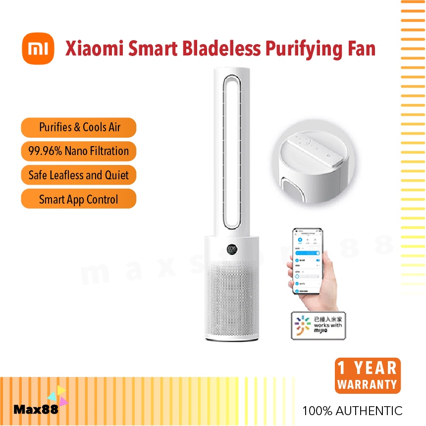 Xiaomi Mi Smart Bladeless Purifying Fan Air Purifier Bladeless Fan 2 ...