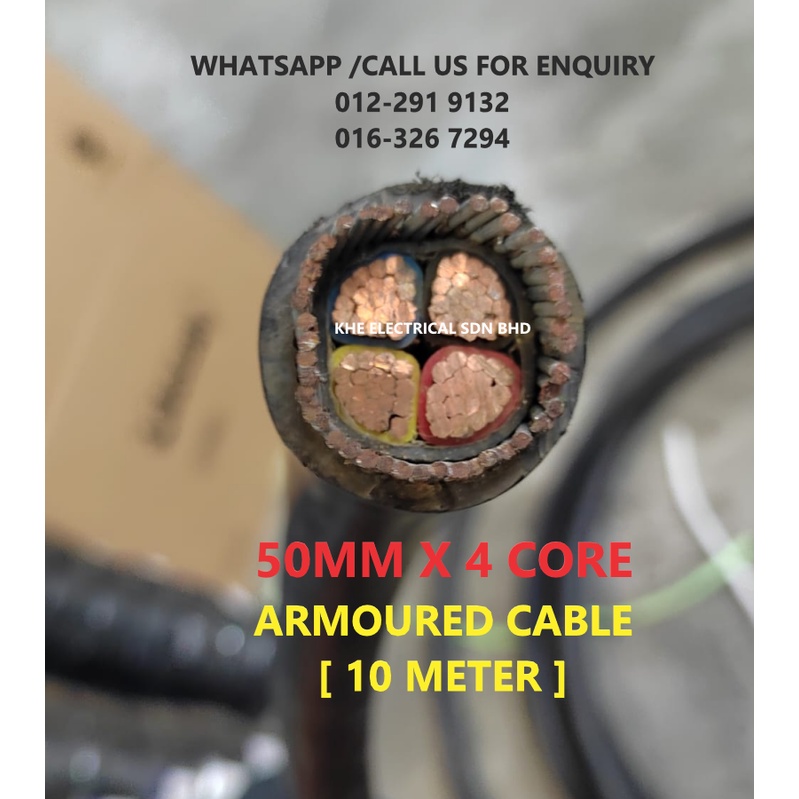 [ 1x10meter ] UMS 50mm X 4 core Armoured Cable [100% Pure Copper ...