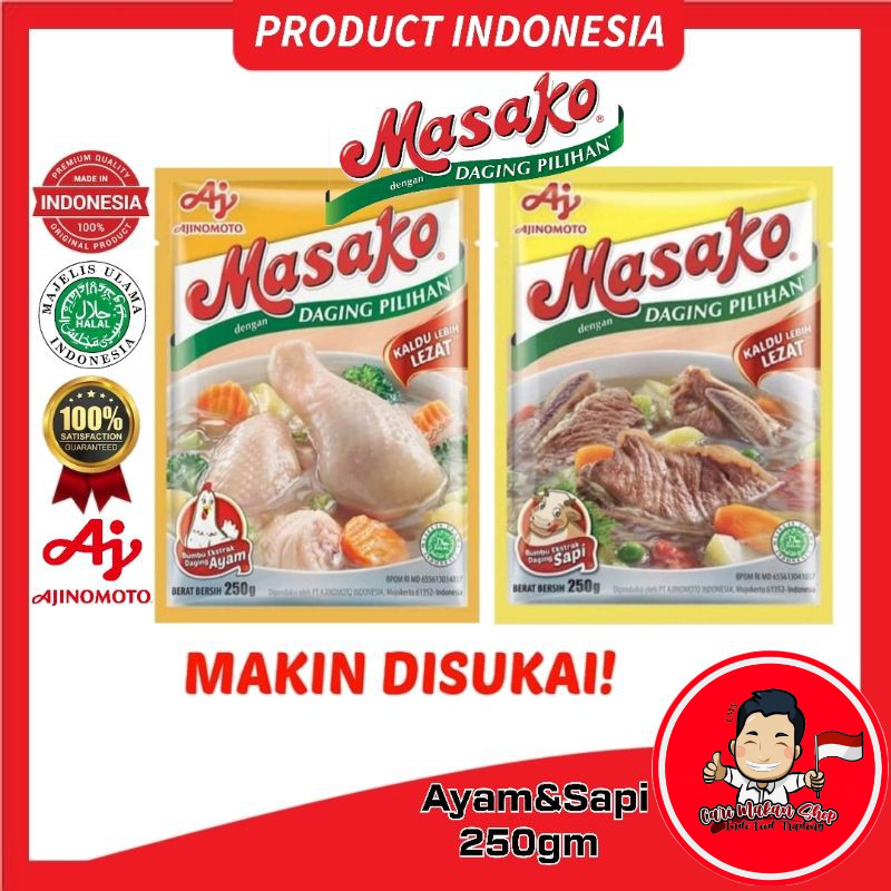 Cap Masako Ajinomoto Perisa Ayam & Sapi 250gm🇮🇩 Indonesia Bumbu Ekstrak ...