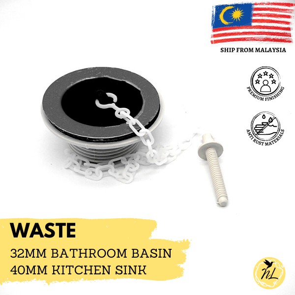 Bathroom/Kitchen Sink Waste Basin 32mm 40mm | Shopee Malaysia