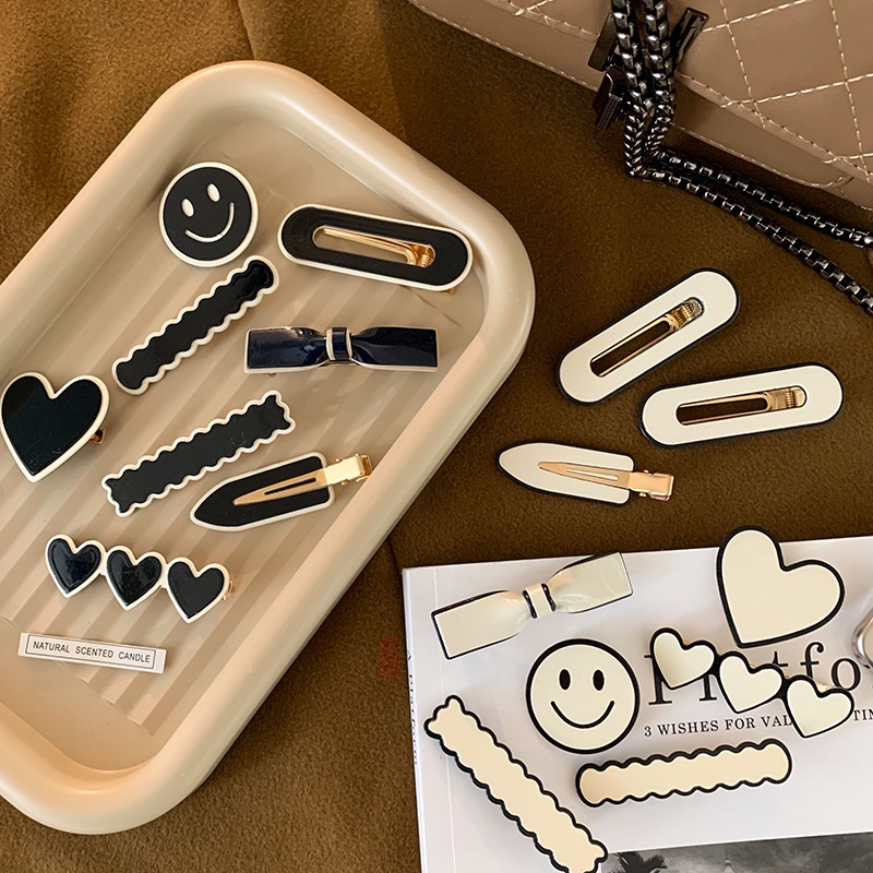 New grid hairpin seamless hairpin broken hair bangs female Korean ...