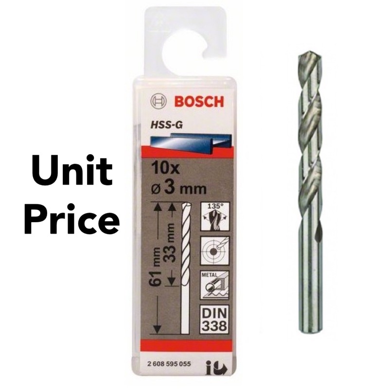 BOSCH HSS-G Metal Drill Bit 1mm - 6mm / HSS Twist Drill Bit Ground For ...