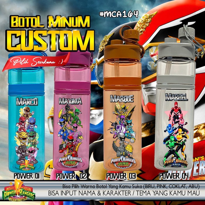 Custom Children's Drinking Bottles with POWER RANGERS / POWERRANGERS ...