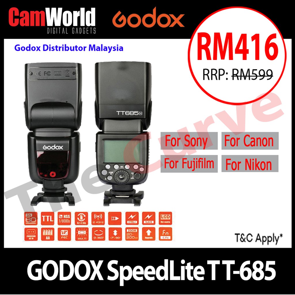 GODOX SPEEDLITE TT-685 ( FUJI MOUNT ) | Shopee Malaysia