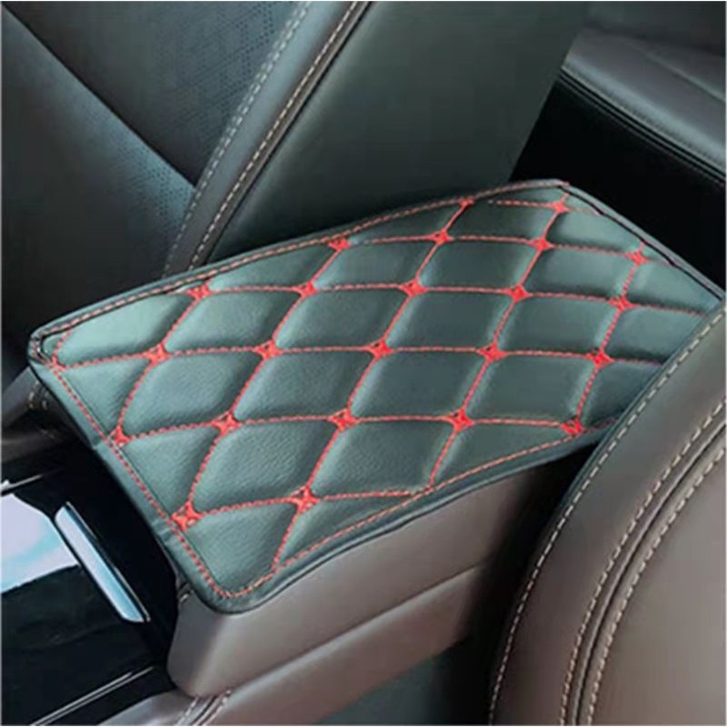 Leather Car Armrest Pad Covers Center Console Auto Seat Box Protection ...