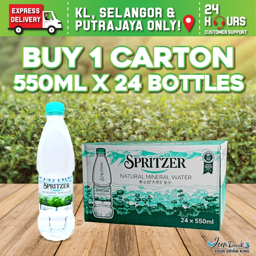 BUNDLE OF 1 CARTON : SPRITZER MINERAL WATER 550ML x 24 BOTTLES | Shopee Malaysia