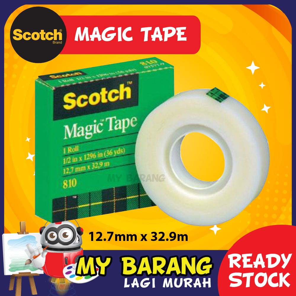 3M Scotch Magic 810 Invisible Adhesive Tape 12.7mm x 32.9m Scotch ...
