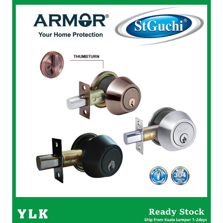 YLK Armor ADL-101 Thumbturn Key Deadbolt Lock Door Lock Set Key Lock ...