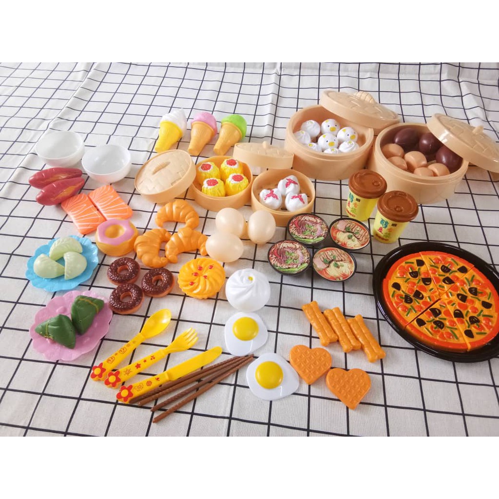 84 Peices Children Pretend Play Food Dim Sum Kitchen Cooking Play Set ...