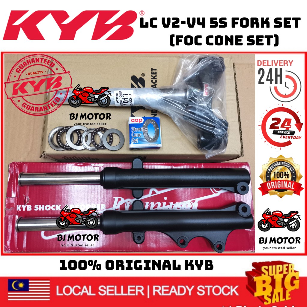 YAMAHA LC135 V2 / V3 55C CLUTCH LC135 5S / 5SPEED KYB KAYABA Front Fork T-Fork Steering Cone Set ...