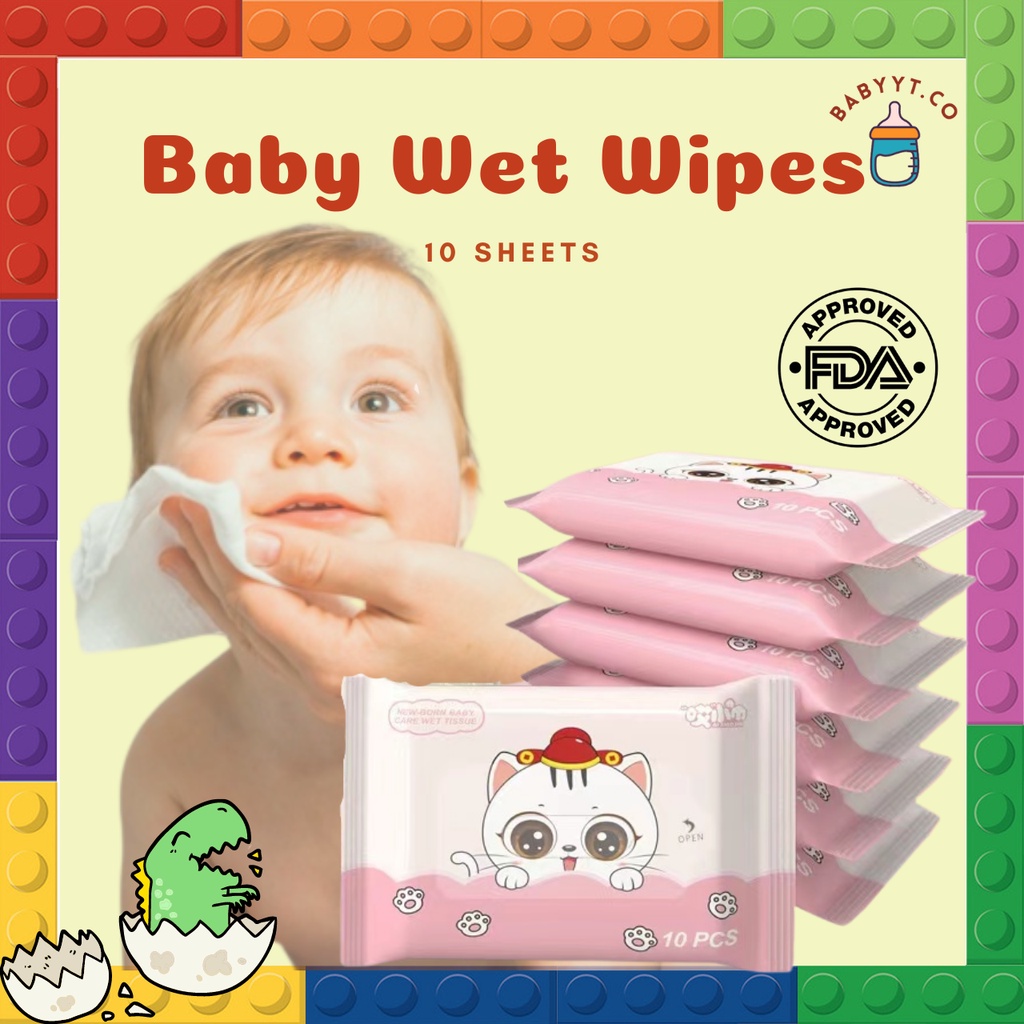 💯Alcohol free baby wipes mini wet tissue wet wipes mini wet tissue tisu ...